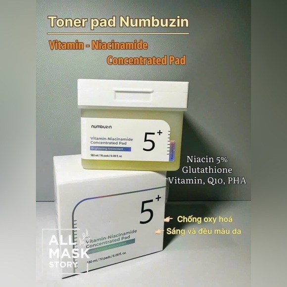 Numbuzin | Skincare | Numbuzin No5 Glutathione Vitaminniacinamide Concentrated Pad 8ml 70pads ...
